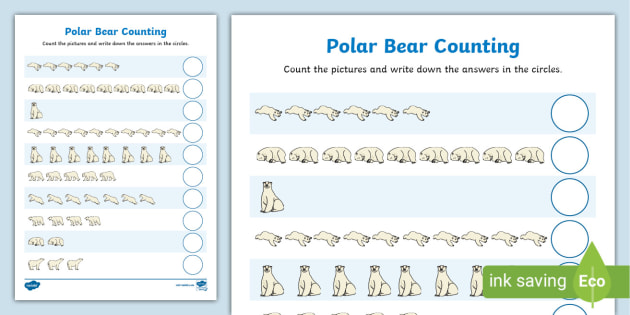 👉 Polar Bear Counting to 10 Worksheet