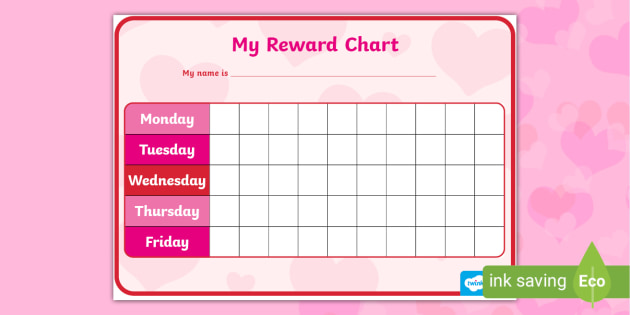 Heart-Themed Reward Chart (teacher made)