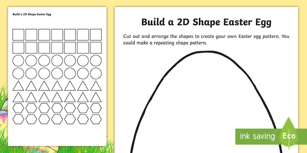 👉 Build a 2D Shape Easter Egg Worksheet (teacher made)
