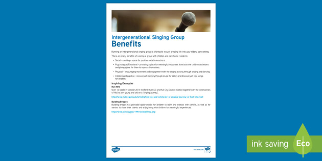 Intergenerational Singing Adult Guidance