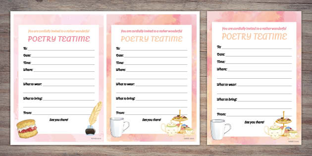 Poetry Learning Invitation | Twinkl Party (teacher made)