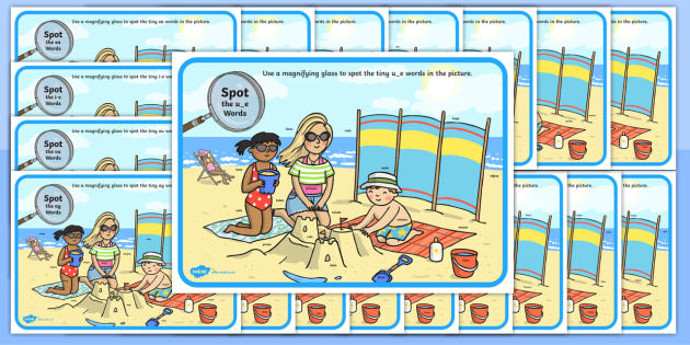 Phase 5 Words Beach Scene Magnifying Glass Activity Pack