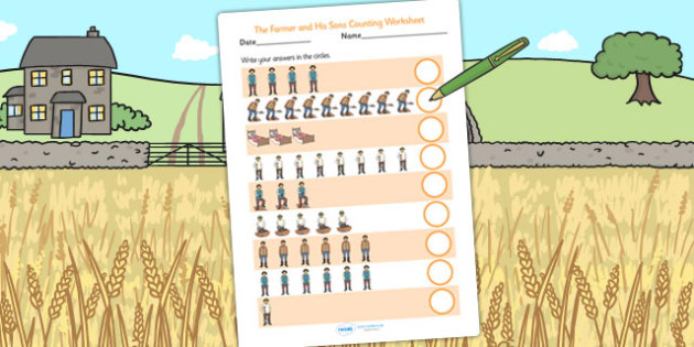 The Farmer and His Sons Counting Sheet (teacher made)