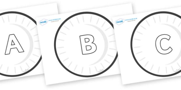 A-Z Alphabet on Circles (Plain)