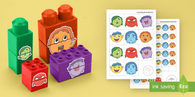 Mood Monsters Matching Connecting Bricks Game (teacher made)