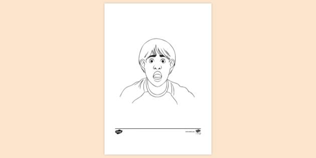 FREE! - Scared Boy Colouring Sheet | Colouring Sheets