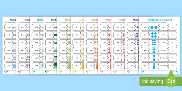 Multiplication Matching Puzzle Game Pack (teacher made)