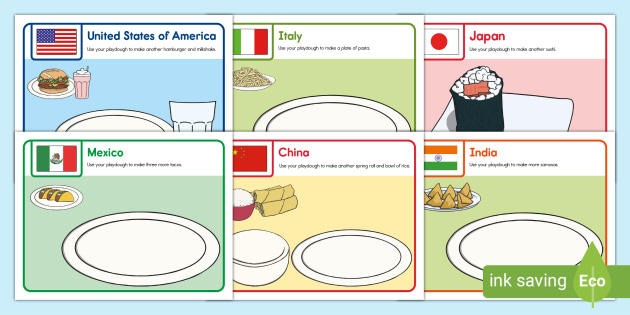 Food Around the World Playdough Mats (teacher made)