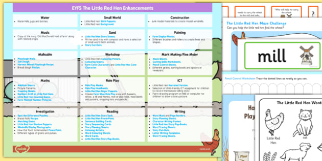 EYFS The Little Red Hen Enhancement Ideas and Resources Pack