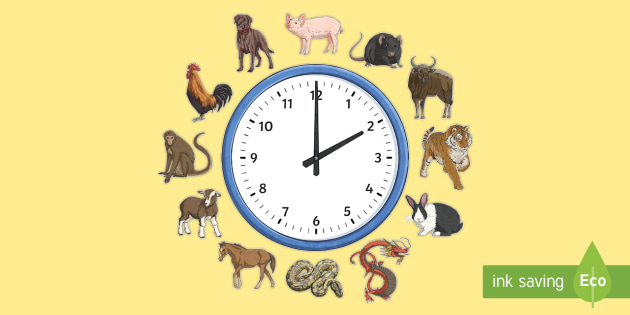 Chinese New Year Classroom Clock Cut-Outs