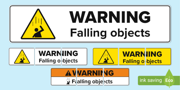 FREE! - Falling Objects Sign Banners - Twinkl Signs | Twinkl