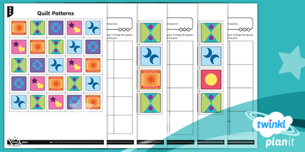 PlanIt Maths Y2 Position and Direction Quilt Patterns Home Learning Tasks