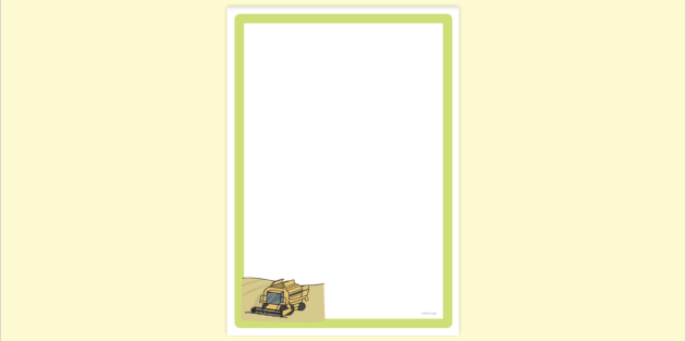 Simple Blank Farming Page Border | Page Borders | Twinkl