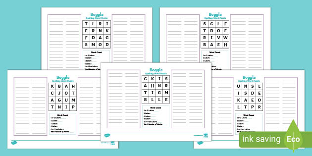 English Boggle Worksheet | Primary Vocabulary Resources