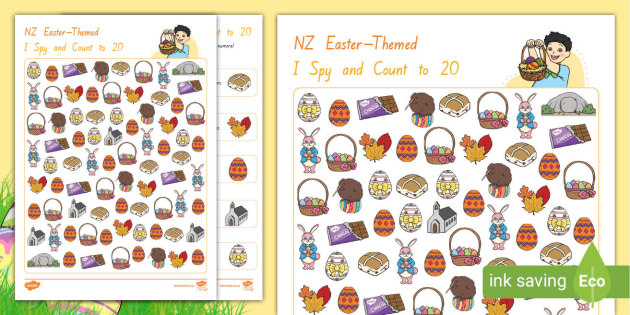 NZ Easter-Themed I Spy Counting to 20 Activity