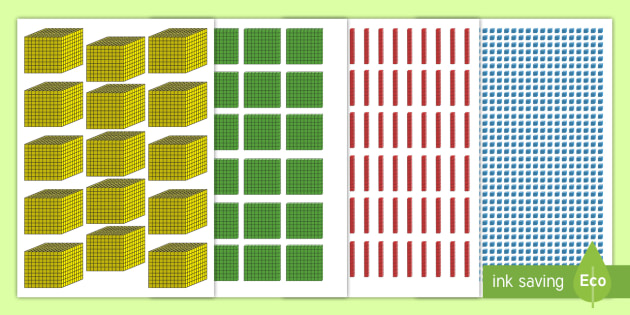 Four-Digit Number Place Value Base Ten Cut-Outs