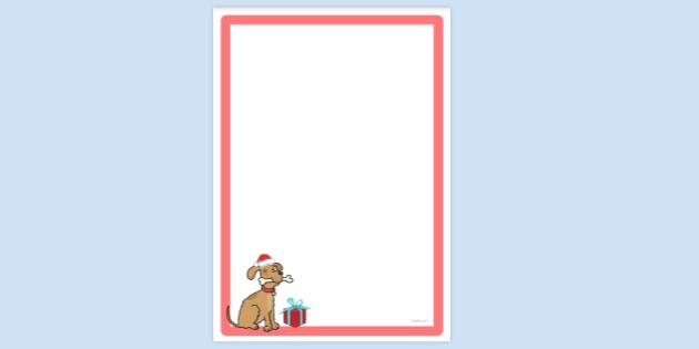 * NEW * Simple Blank Santa Dog Page Border