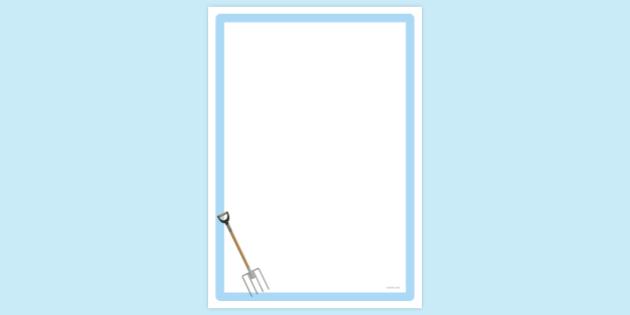 FREE! - Simple Blank Pitchfork Page Border | Page Borders | Twinkl
