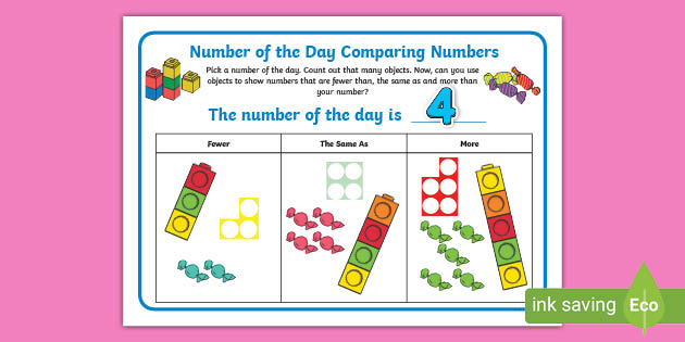 👉 Number of the Day Comparing Numbers Mat (teacher made)