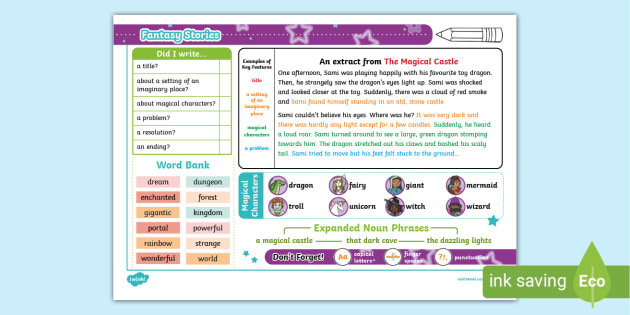 KS1 Writing: Fantasy Stories Knowledge Organiser
