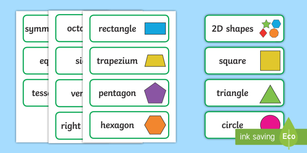 Shape Word Cards (teacher made)