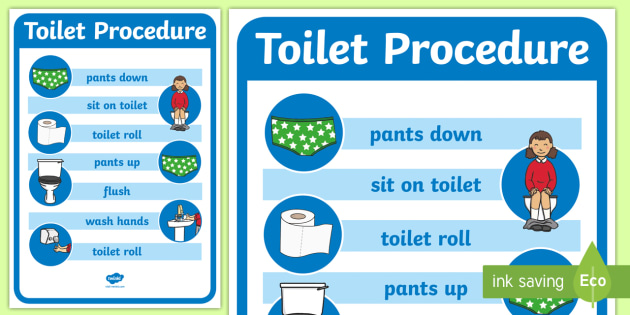 Toilet Procedure Poster - toilet procedure, class management