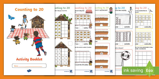 👉 Count to 20 Activity Booklet (Ages 4-5) (teacher made)
