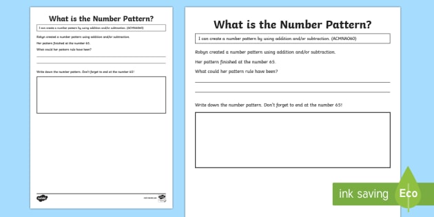 Number Pattern Rule Open-Ended Worksheet / Worksheet