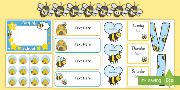 Back To School 2018 Bee-Themed Resource Pack (teacher made)
