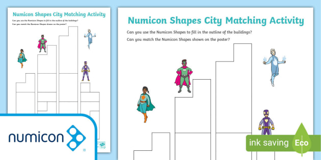 Numicon Shapes City Matching Activity (teacher made)
