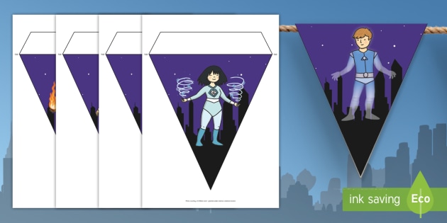 Superhero Themed Display Bunting
