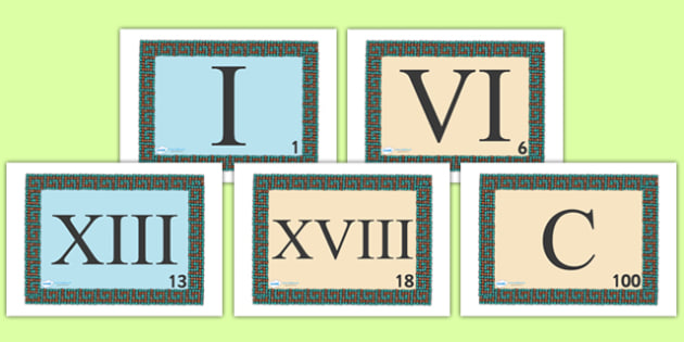 Pictures of Roman Numerals - Printable Images - Resource
