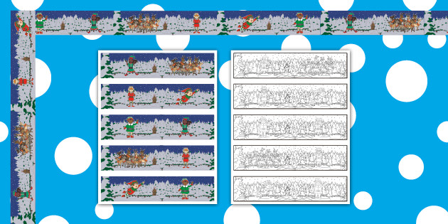 Reindeer Games Bulletin Board Borders | Twinkl