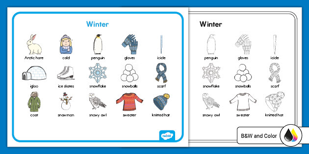 30 Winter Word Wall Words Inglese Scuola E Logopedia Winter Teaching