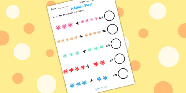 Splat Addition Worksheet