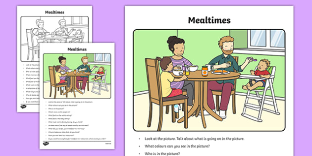 Mealtimes Oral Language Worksheet / Worksheet-Irish, worksheet