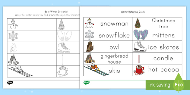 Winter Read and Write the Room Activity (teacher made)