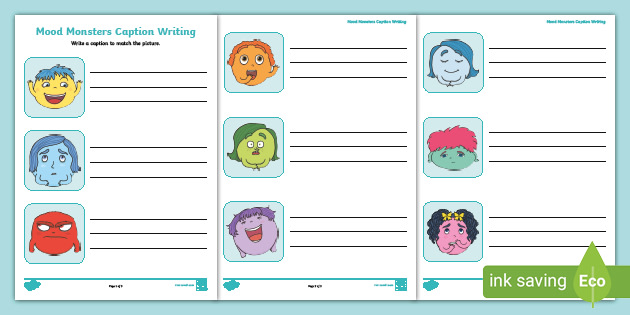 Mood Monsters Caption Writing Activity (teacher made)