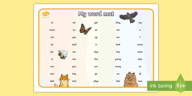 Foundation Stage 2 Word Mat
