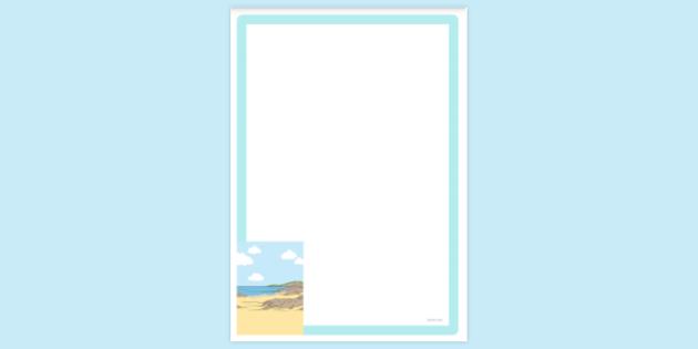 FREE! - Simple Blank Seashore Page Border | Page Borders | Twinkl