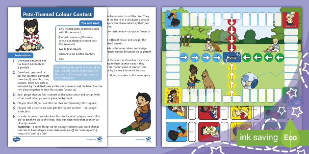 Pets-Themed Colour Contest Game (teacher made)