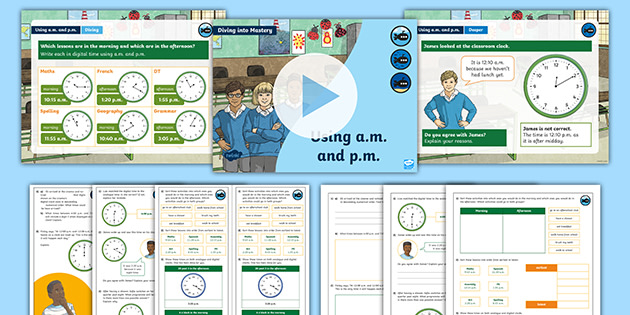 👉 White Rose Maths Compatible Year 3 Using a.m. and p.m.