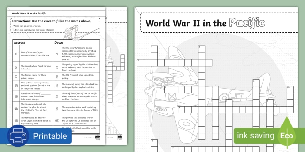 World War II in the Pacific Grade 9 Activity Sheet