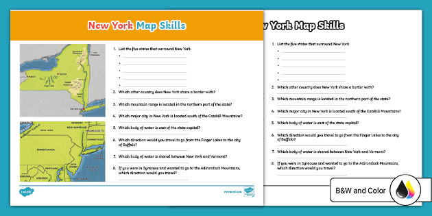 New York Map Skills Activity (teacher made)