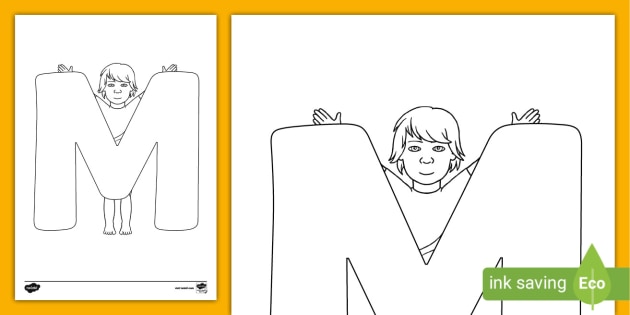 FREE! - Letter M People Colouring Page | Primary Resources | Twinkl