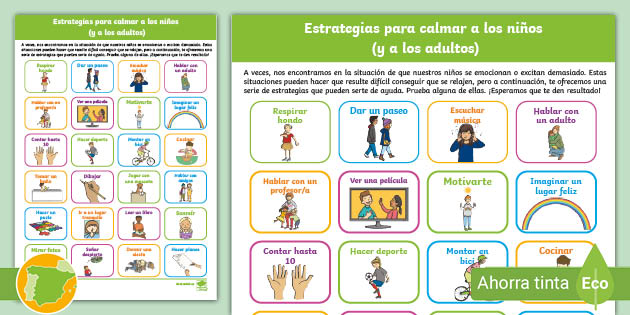 Hoja informativa: Estrategias para calmar a los niños (y a los adultos)