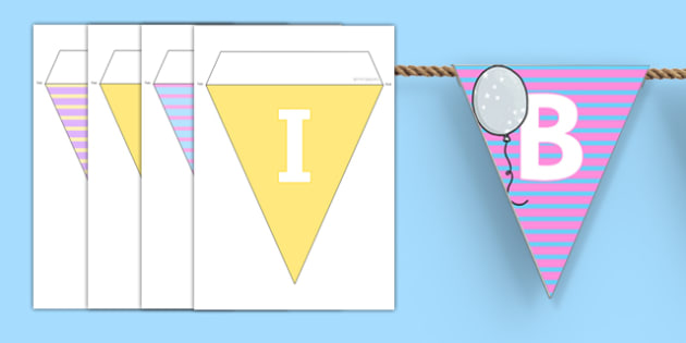 👉 Bunting - Display Resource saying Happy Birthday