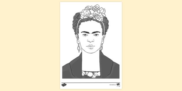 FREE! - Frida Kahlo Colouring Sheet | Colouring Sheets