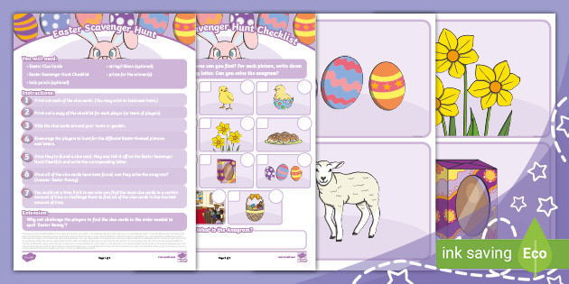 Easter Scavenger Hunt Game (teacher made)