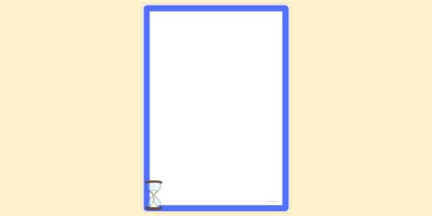 Simple Blank Hourglass Page Border | Page Borders | Twinkl